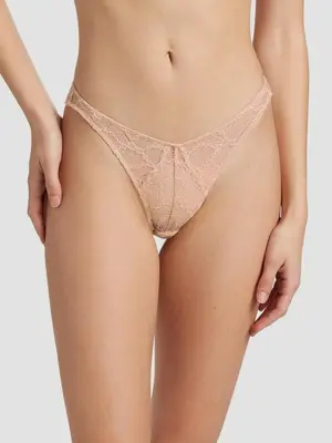 Kiki De Montparnasse Mon Cheri Sheer Lace Briefs - Blush