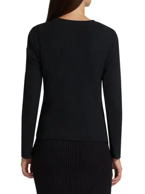 LESET Pointelle-knit Cotton Cardigan - Black