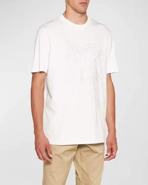 Moncler Men's Metallic Logo-print T-shirt - White