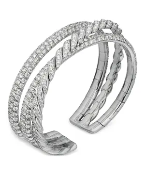 David Yurman Sculpted Cable Flex Diamond Bracelet 18.5mm