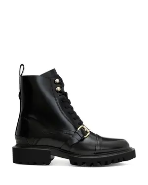 ALLSAINTS Tori Combat Boots - Black/warm Brass