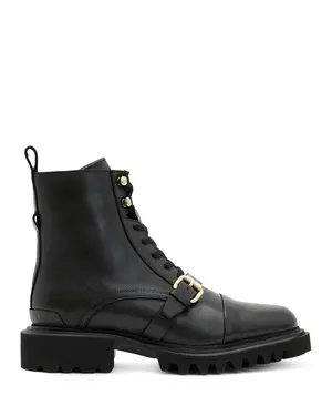 ALLSAINTS Tori Combat Boots - Black/warm Brass