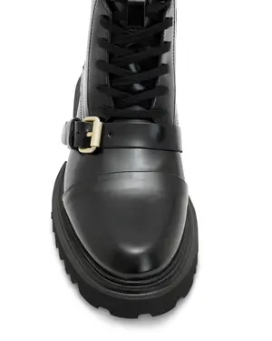 ALLSAINTS Tori Combat Boots - Black/warm Brass
