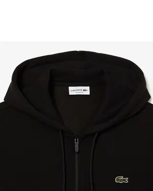 Lacoste Zip-front Hoodie With Printed Bands