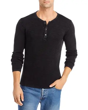 John Varvatos Memphis Waffle Henley - Black