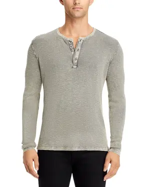 John Varvatos Memphis Waffle Henley - Gray Heather