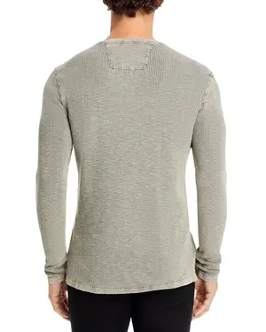 John Varvatos Memphis Waffle Henley - Gray Heather