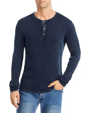 John Varvatos Memphis Waffle Henley - Navy