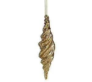 NORTHLIGHT 8.25' Shiny Gold Textured Finial Chr Stmas Ornament - One-color