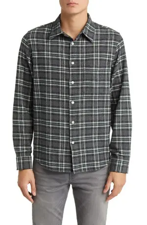 Nn07 Arne 5166 Plaid Cotton Flannel Button-up Shirt