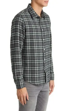 Nn07 Arne 5166 Plaid Cotton Flannel Button-up Shirt