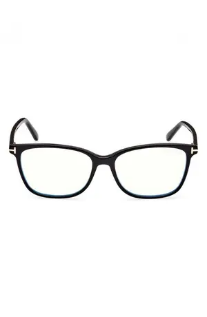 TOM FORD 54mm Square Eyeglasses - Shiny Black