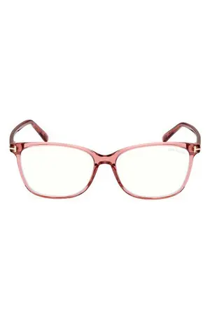 TOM FORD TOM FORD 56mm Rectangle Eyeglasses Pink/other