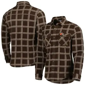 ANTIGUA Cleveland S Industry Flannel Button-up Shirt Jacket - Brown