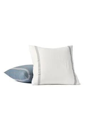 COYUCHI Sonoma Organic Cotton Pillow Sham - Soft White W/ Shadow Stripe