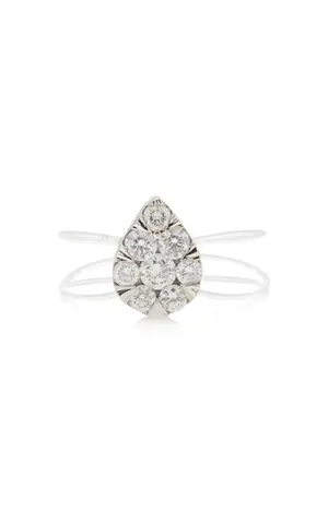 PERSEE The Floatting Pear Nylon 18K White Gold Diamond Ring  Gold