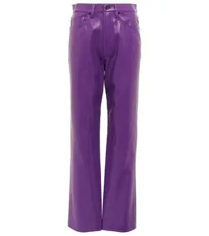 AGOLDE 90s Pinch High-rise Faux Leather Pants - Purple