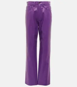 AGOLDE 90s Pinch High-rise Faux Leather Pants - Purple