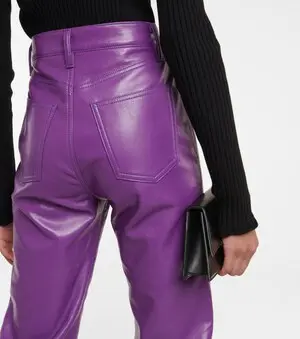 AGOLDE 90s Pinch High-rise Faux Leather Pants - Purple