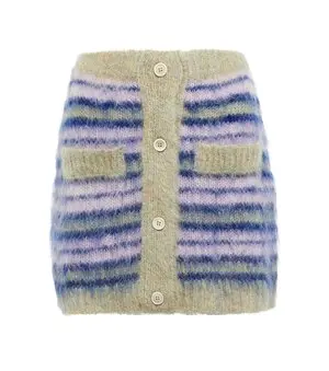 Marni Striped Mohair-blend Miniskirt - Multicoloured