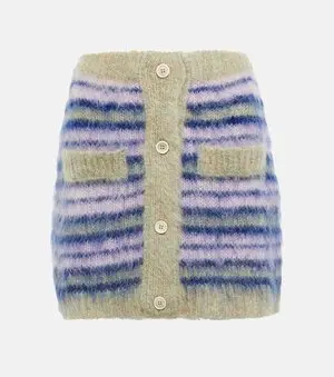 Marni Striped Mohair-blend Miniskirt - Multicoloured
