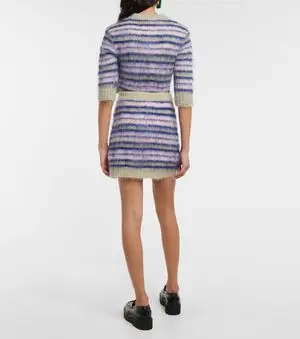 Marni Striped Mohair-blend Miniskirt - Multicoloured
