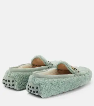 TOD'S Gommino Shearling Loafers - Green