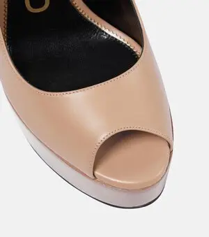 TOM FORD Padlock Platform Leather Sandals
