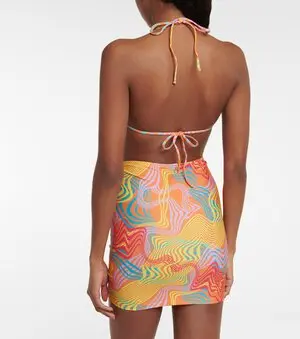 BANANHOT Printed Jersey Miniskirt