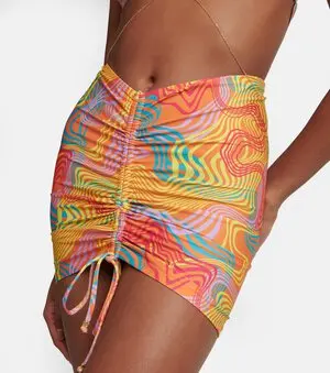 BANANHOT Printed Jersey Miniskirt