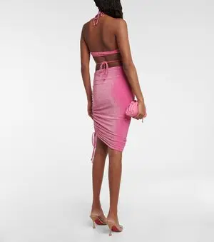 BANANHOT Ariel Ruched Midi Skirt