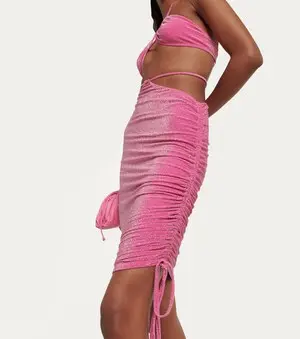 BANANHOT Ariel Ruched Midi Skirt
