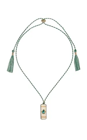DANY CHADY 18k Yellow Gold Silk, Resin And Topaz Necklace