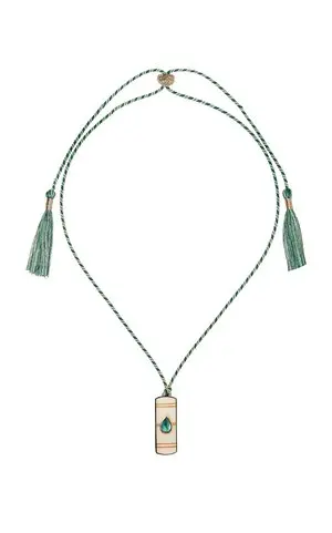 DANY CHADY 18k Yellow Gold Silk, Resin And Topaz Necklace