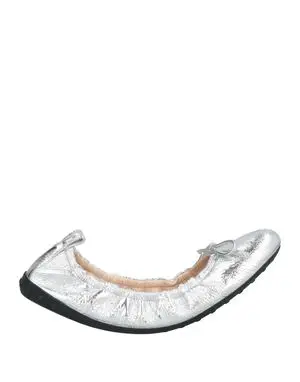 TOD'S Ballet Flats In Leather - Silver