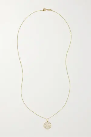 SYDNEY EVAN Medium Happy Face 14-karat Diamond Necklace