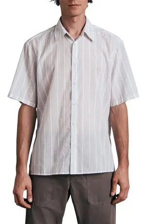 Rag & Bone Dalton Stripe Short Sleeve Button-up Shirt - Blustripe
