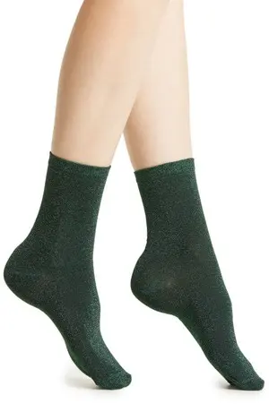 HIGH HEEL JUNGLE Glitterati Sparkle Crew Socks - Green