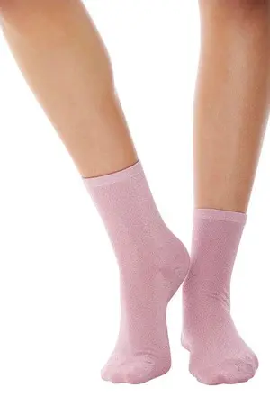 HIGH HEEL JUNGLE Glitterati Sparkle Crew Socks - Pink