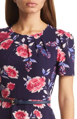 Eliza J Floral Print Midi Dress