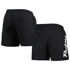 Mitchell & Ness Green Bay Packers Team Essentials Nylon Shorts - Black