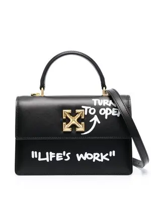 Off-White Jitney 1.4 Leather Tote - Black