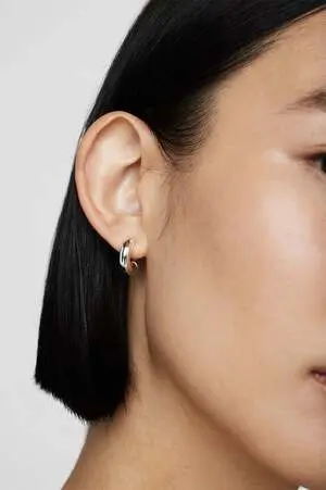 ANINE BING Small Bold Link Hoop Earrings