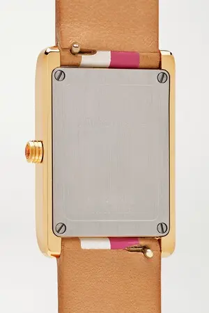 LACALIFORNIENNE Daybreak 24mm -plated Striped Leather Watch - Gold