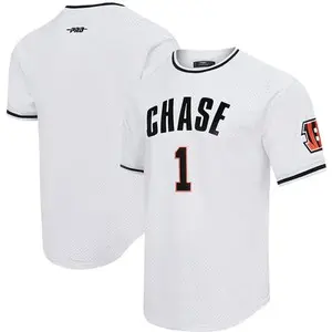 PRO STANDARD Ja'marr Chase Cincinnati Bengals Mesh Player Name & Number Top - White