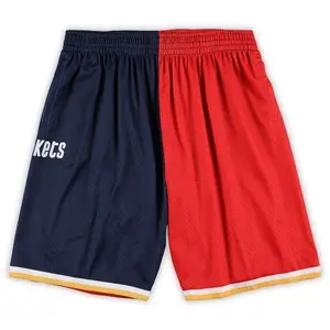 Mitchell & Ness Red Houston Rockets Big & Tall Hardwood Classics Split Swingman Shorts - Navy