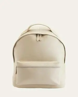ROYCE NEW YORK Monogrammed Leather 13" Laptop Backpack - Taupe