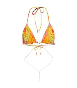 BANANHOT Chain-printed Bikini Top - Multicoloured