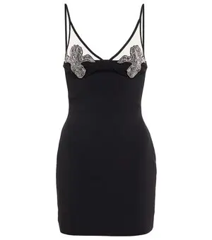 David Koma Mesh-panel Embellished Minidress