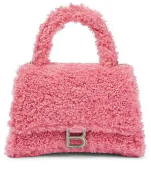 Balenciaga Hourglass Shearling Tote Bag